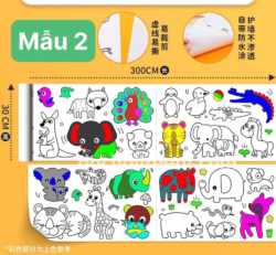 Tranh cuộn tô màu, cắt dán làm sticker dài 3m có 5 mẫu cho bé trai và ...