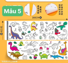 Tranh cuộn tô màu, cắt dán làm sticker dài 3m có 5 mẫu cho bé trai và ...