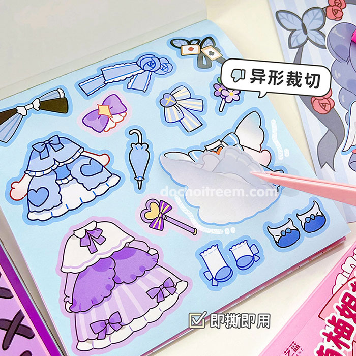 Combo 4 cuốn sticker thay trang phục búp bê xinh đẹp HDCB4B